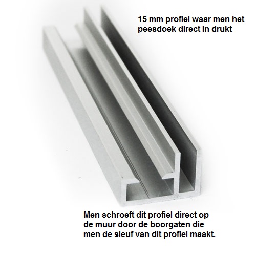 Peesdoekframe + print Wand - 15 mm 100x250 cm